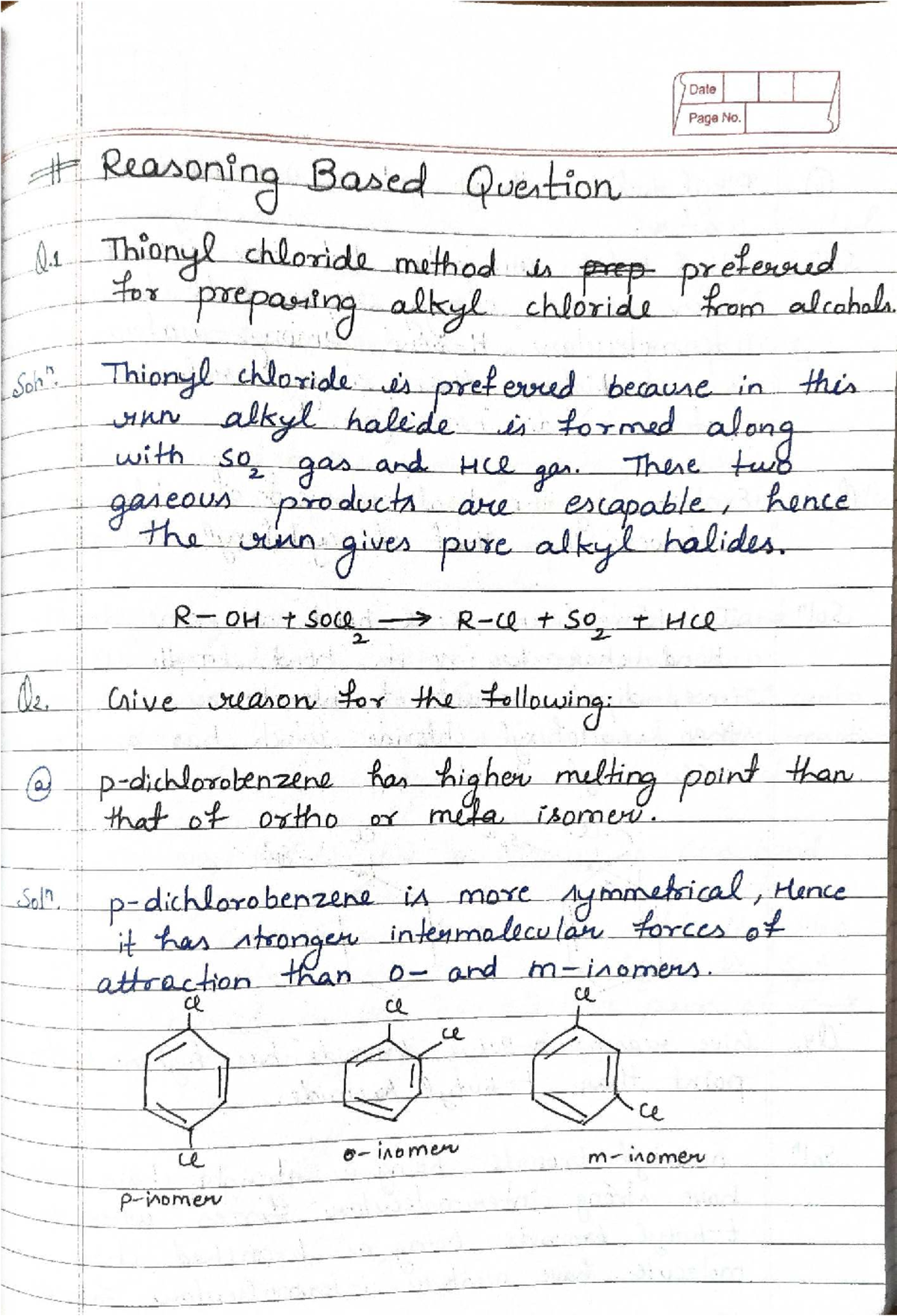 All Reasoning Questions for Class 12 Chemistry - Studocu