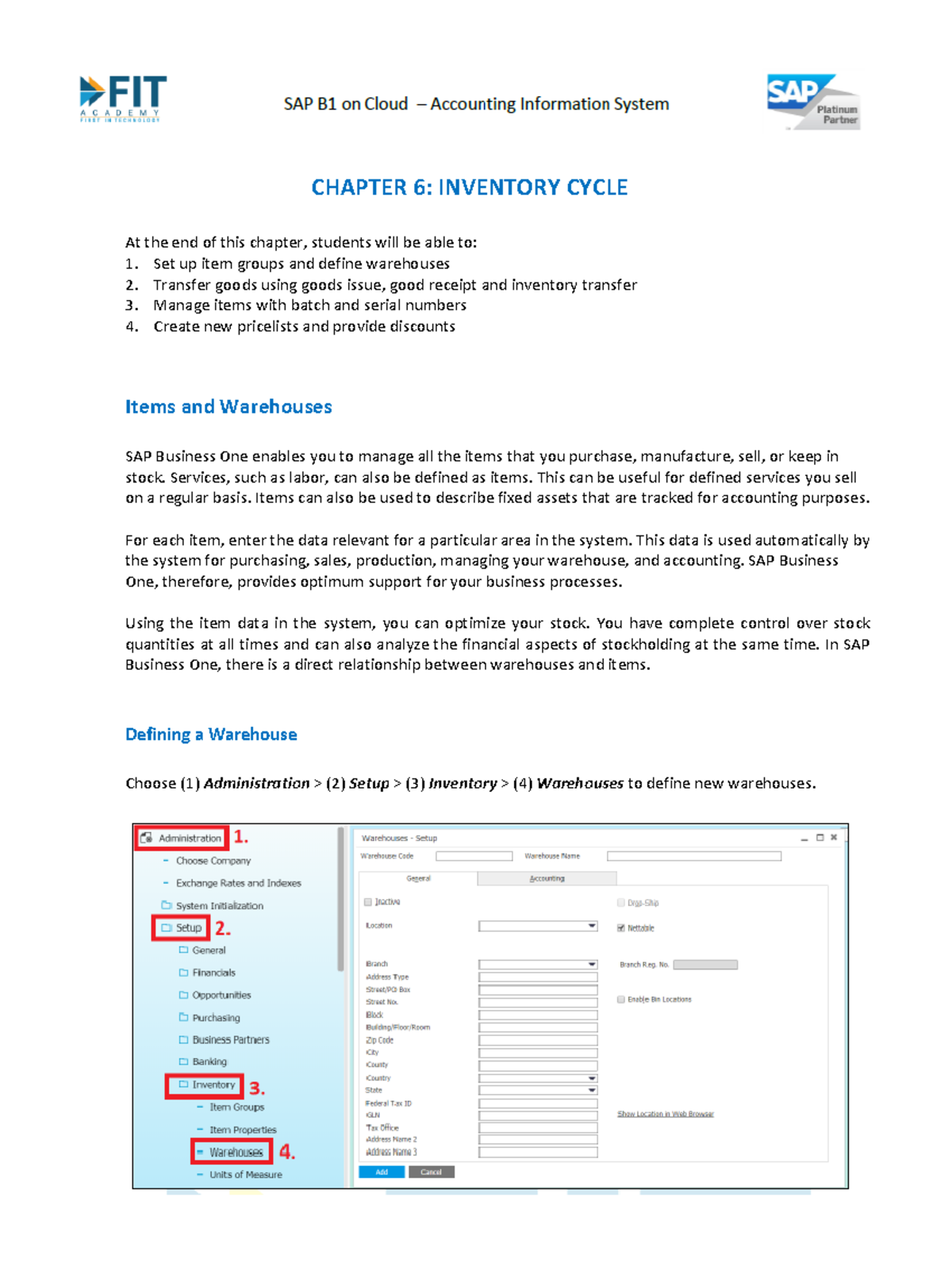 Chapter 6 Inventory Cycle - CHAPTER 6: INVENTORY CYCLE At the end of ...