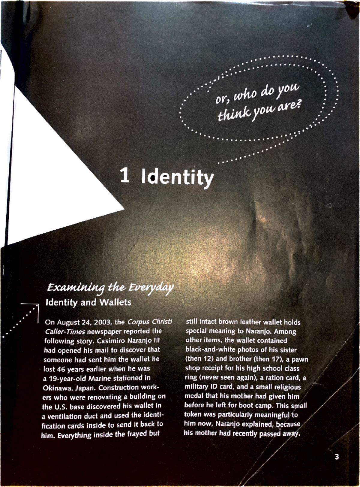 Identity essay engl 100 - or, who do you think you are? 1 Identity ...