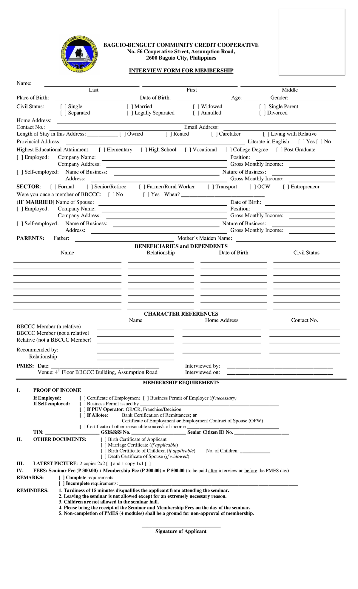 Interview-Form-for-Membership - BAGUIO-BENGUET COMMUNITY CREDIT ...