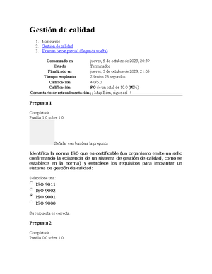 Normas y control de calidad ultimo examen - Normas y control de calidad 1. Mis cursos 2. Normas ...