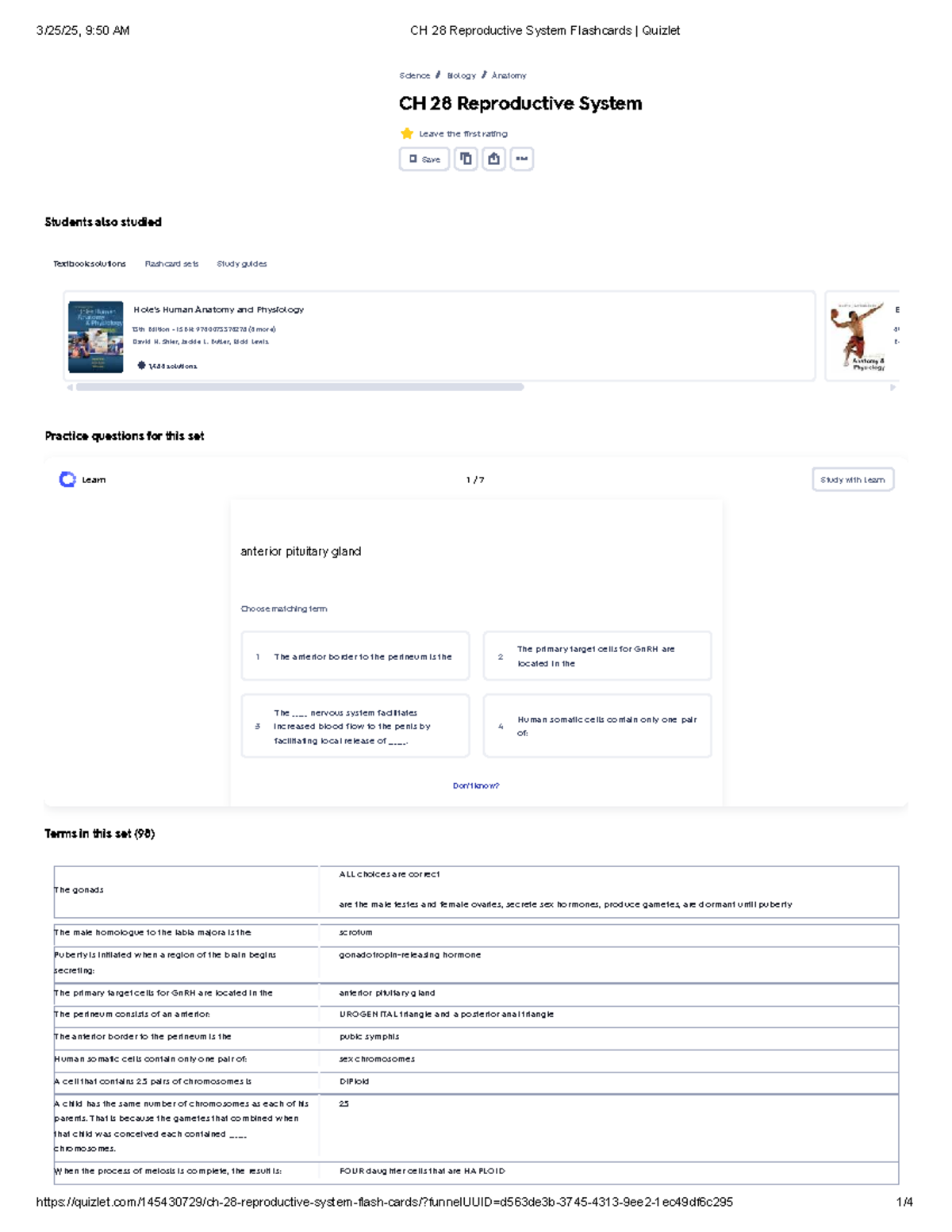 CH 28 Reproductive System Flashcards Quizlet - CH 28 Reproductive ...