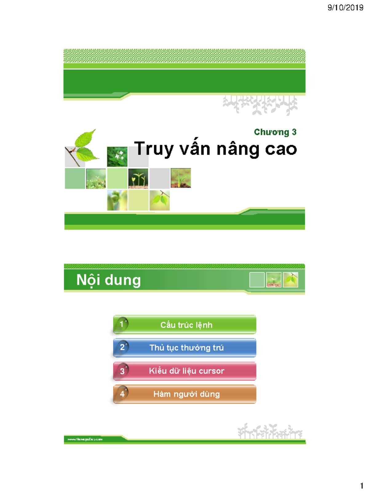 Chương 3: Truy Vấn Nâng Cao - Cấu Trúc Lệnh và Thủ Tục Thường Trú - Studocu