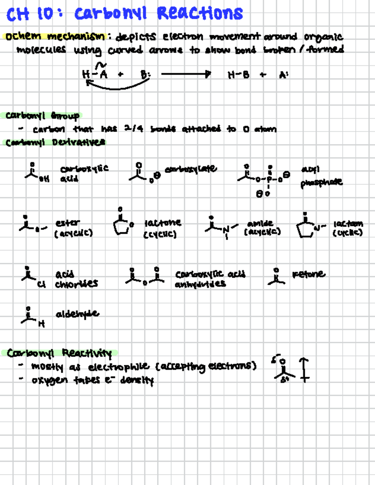 CH 10- Carbonyl Reactions - CH10 : Carbonyl Reactions ochem mechanism ...