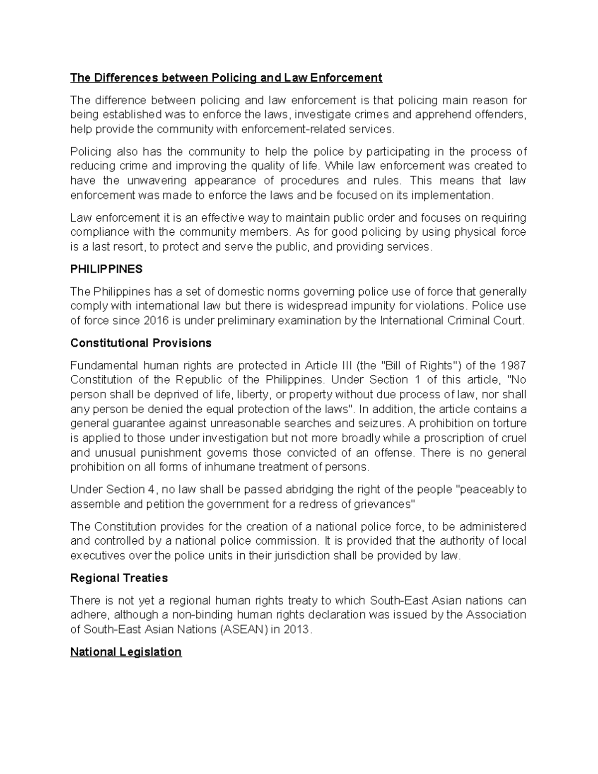 Policing vs. Law Enforcement: Key Differences and Insights - Studocu