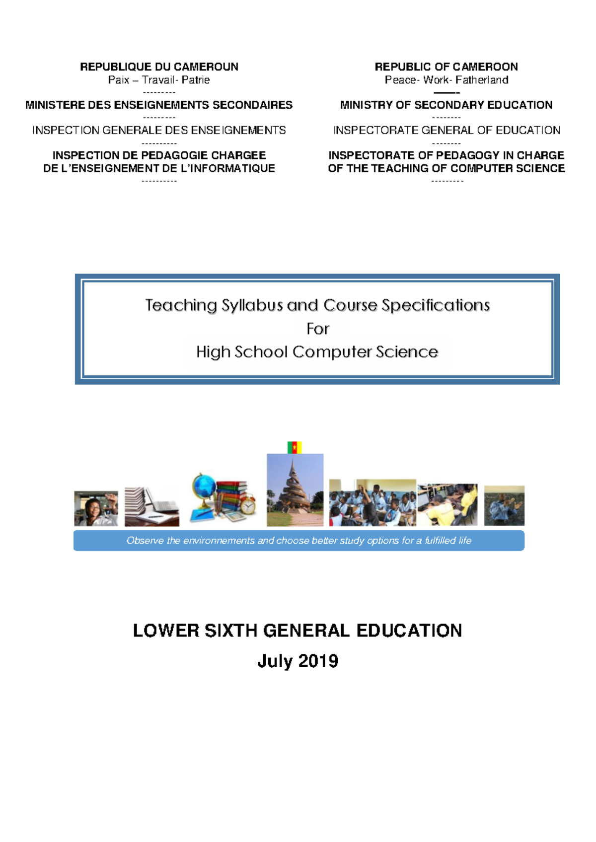 Programme Computer Science Syllabus for Lower Sixth (2019) - Studocu