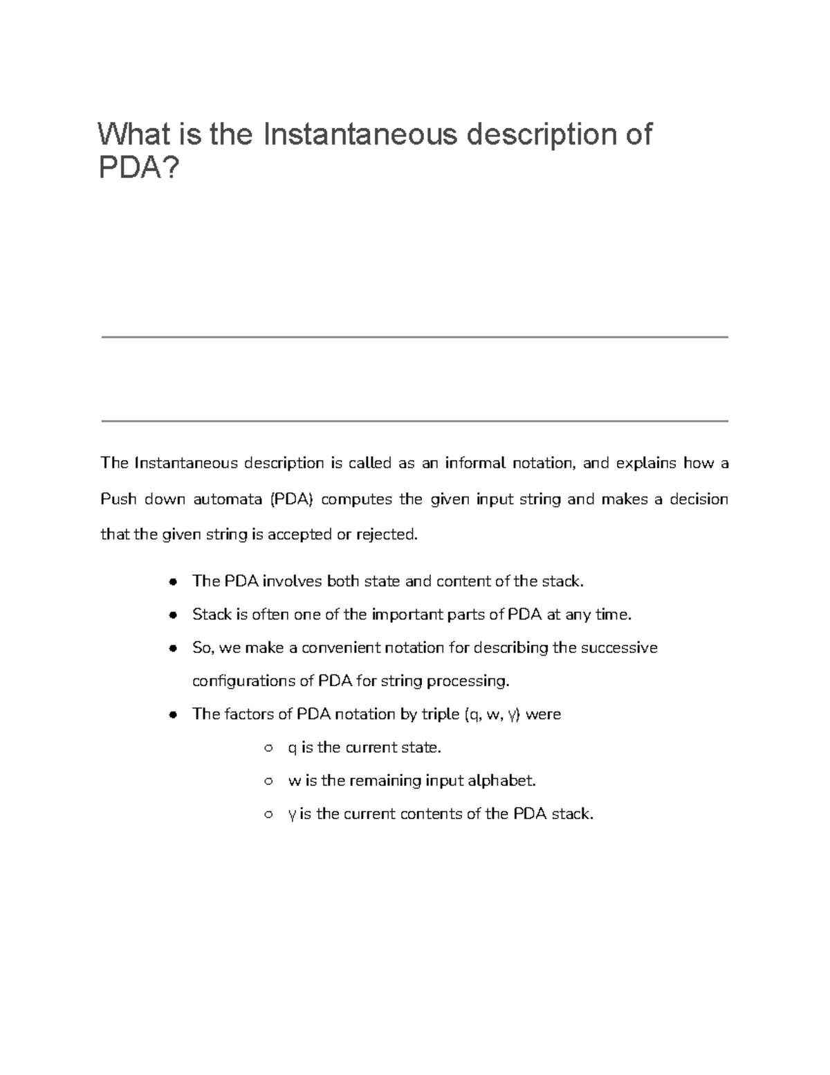 Question BANK – 4(Part 01) - What is the Instantaneous description of ...