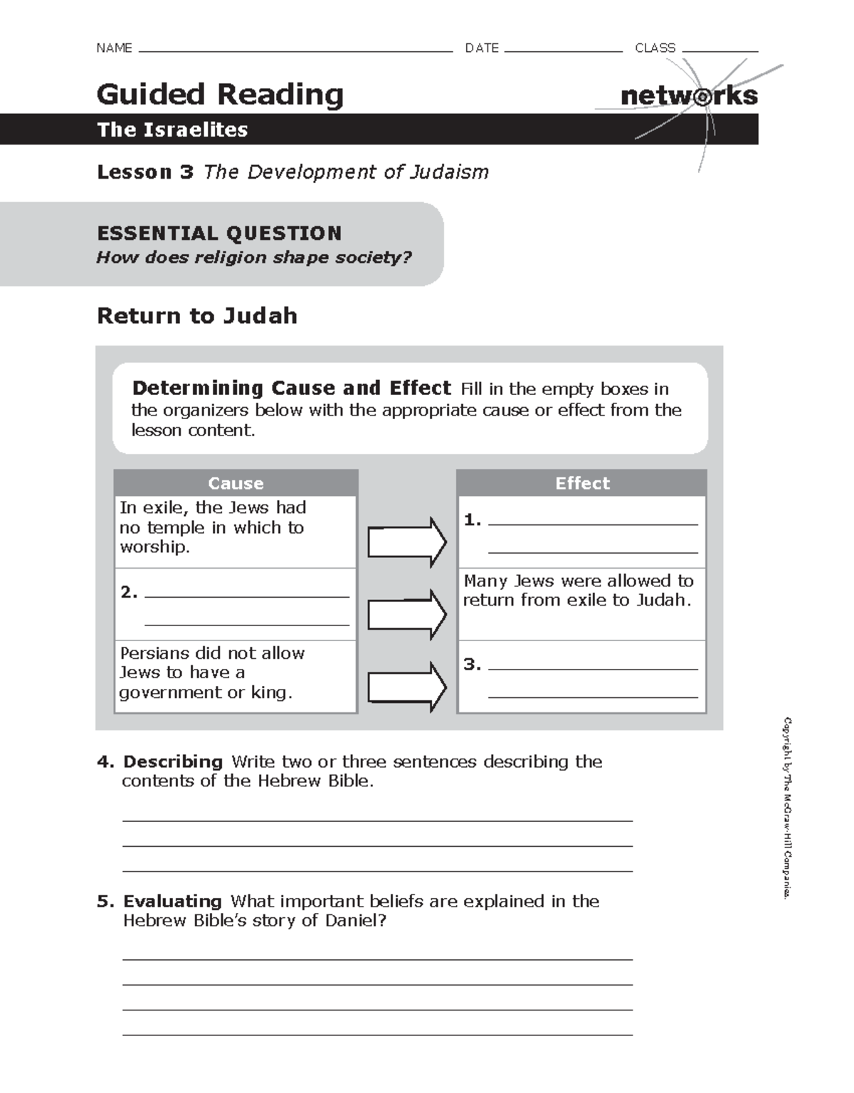 Judaism Development Guided Readings Lesson 3 [Course Code] - Studocu