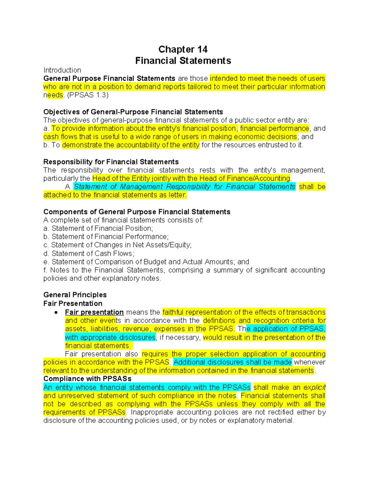 Ilide - Accounting - Chapter 14 Financial Statements Introduction ...