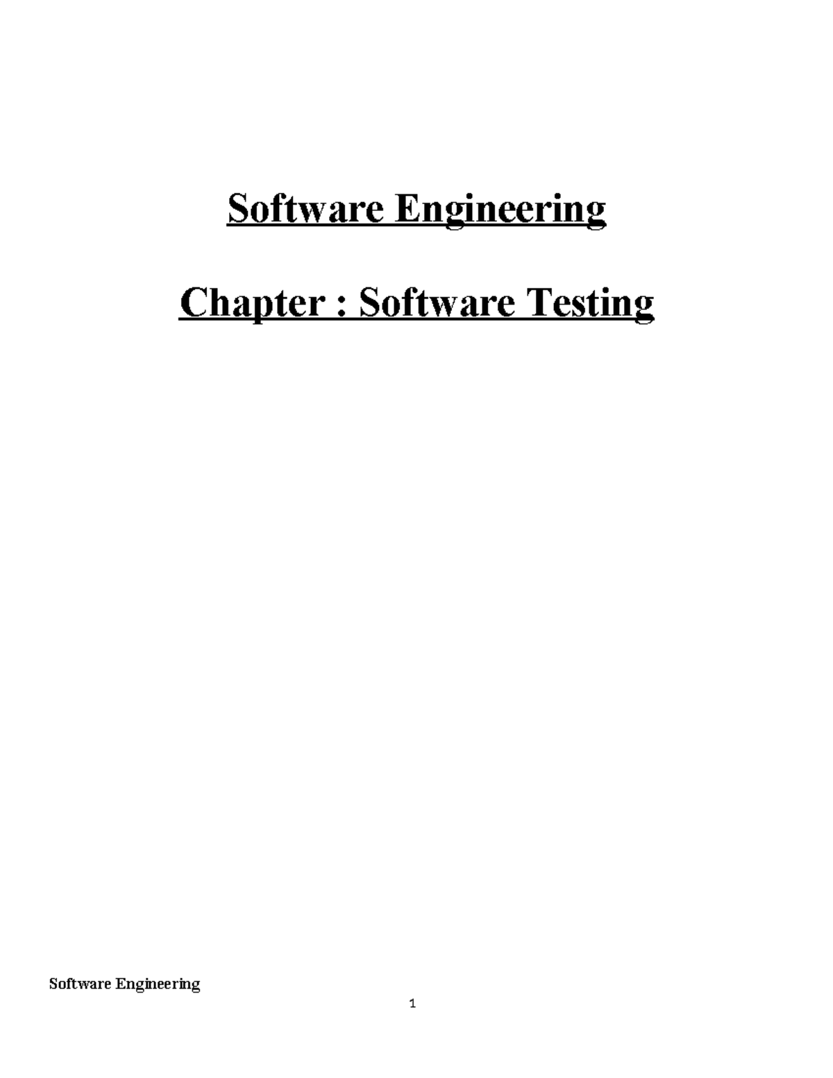 Software Engineering 1: Comprehensive Guide to Software Testing - Studocu