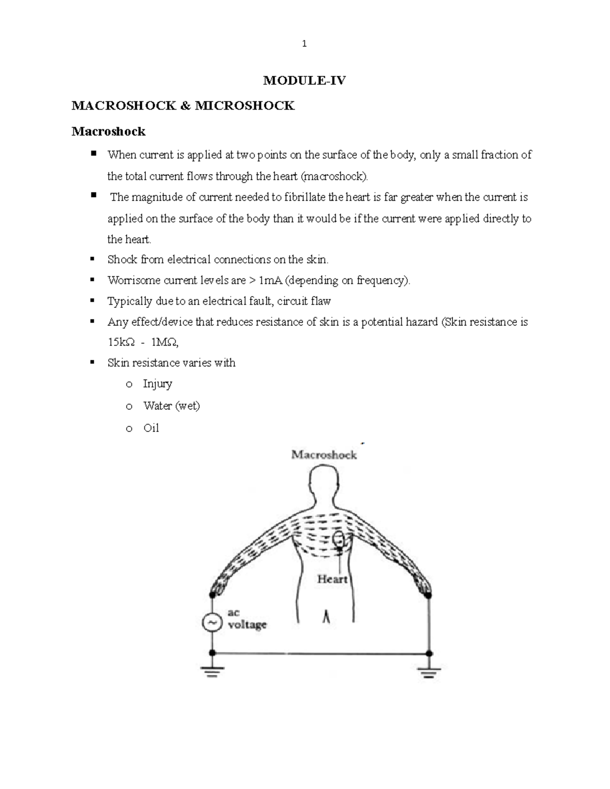 Define Micro shockMacroshock & Microshock - 1 MODULE-IV MACROSHOCK ...