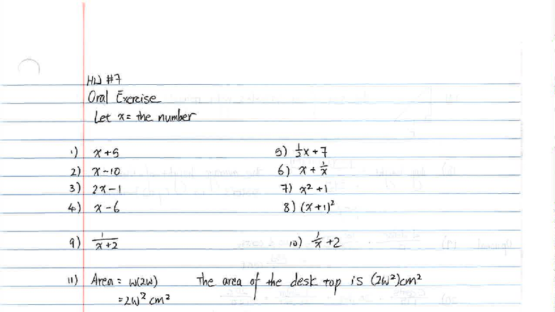 HW #7 Solutions - Early Algebra Practice & Key Skills - Studocu