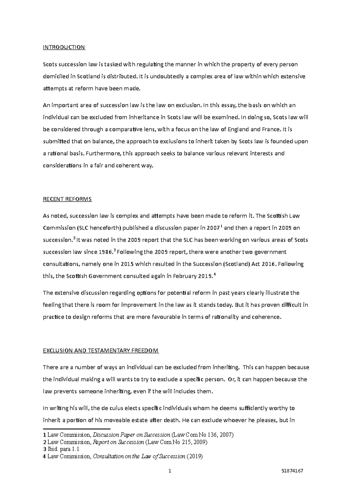 Scots Succession Law: Examining Exclusion and Reform in Inheritance ...