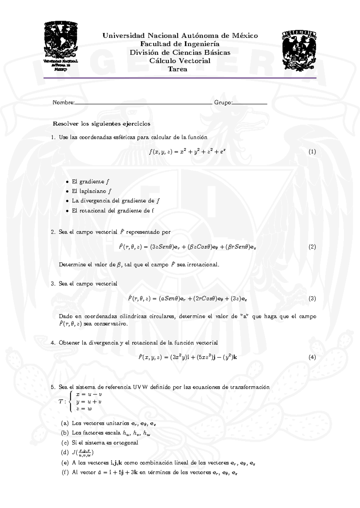 Tarea de Cálculo Vectorial - Ejercicios y Soluciones CV - Studocu