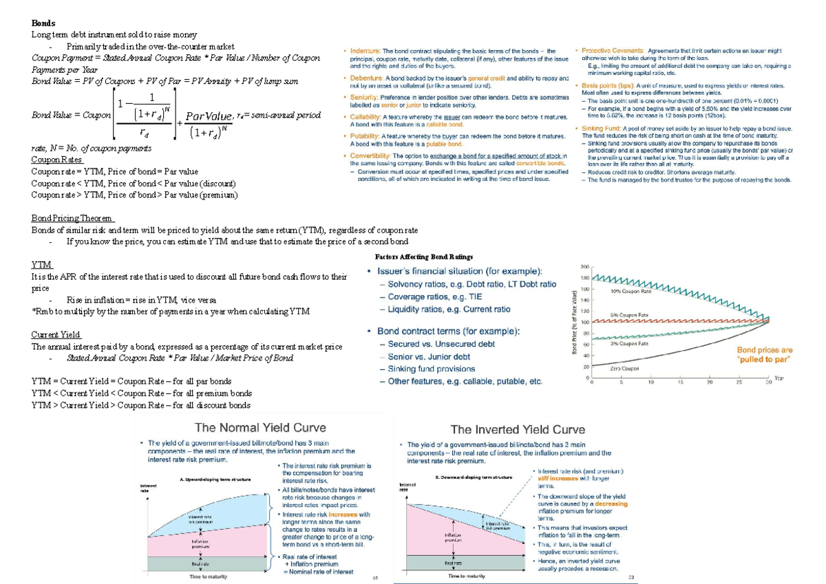 Fin Quiz 2: Bonds and Long-Term Debt Instruments Overview - Studocu