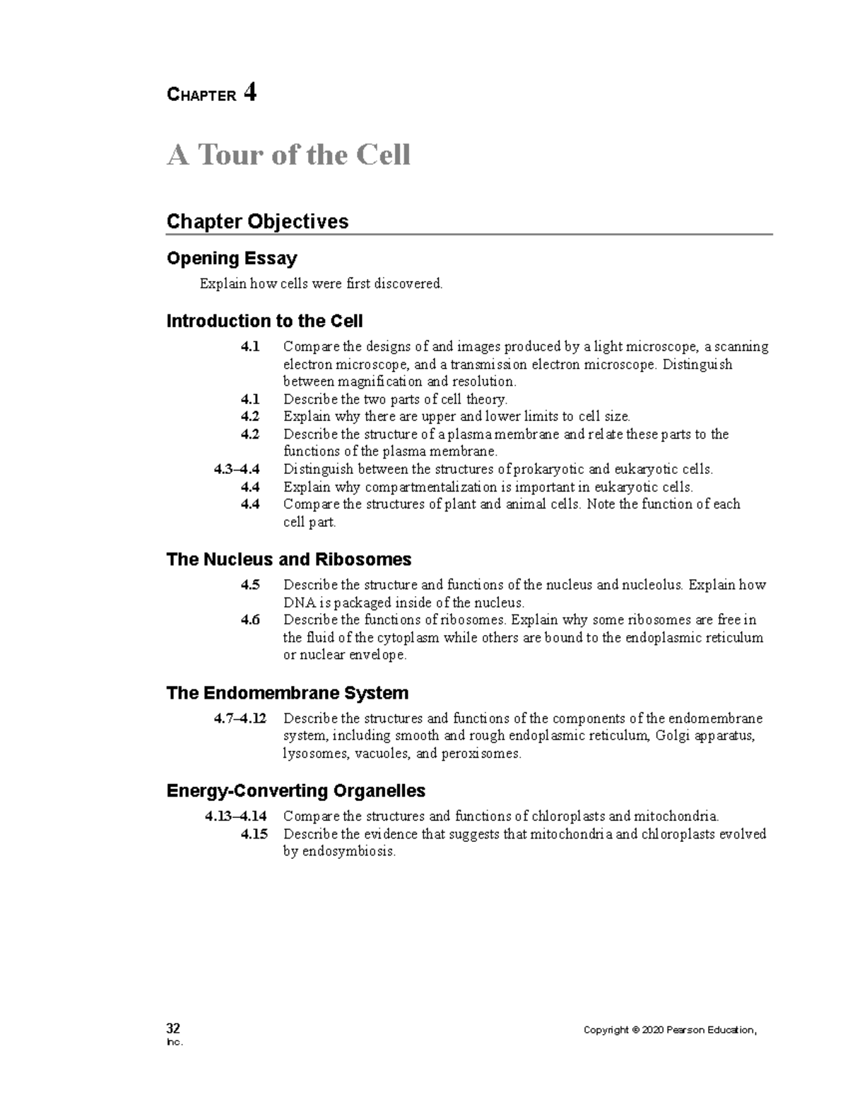 CH 4 Study Guide: A Tour of the Cell - Key Concepts & Structures - Studocu