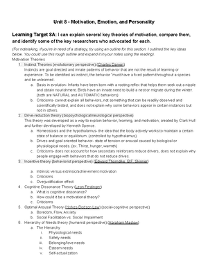 Unit 1 - Scientific Foundations of Psychology Study Guide - 🎀 Unit 1 ...