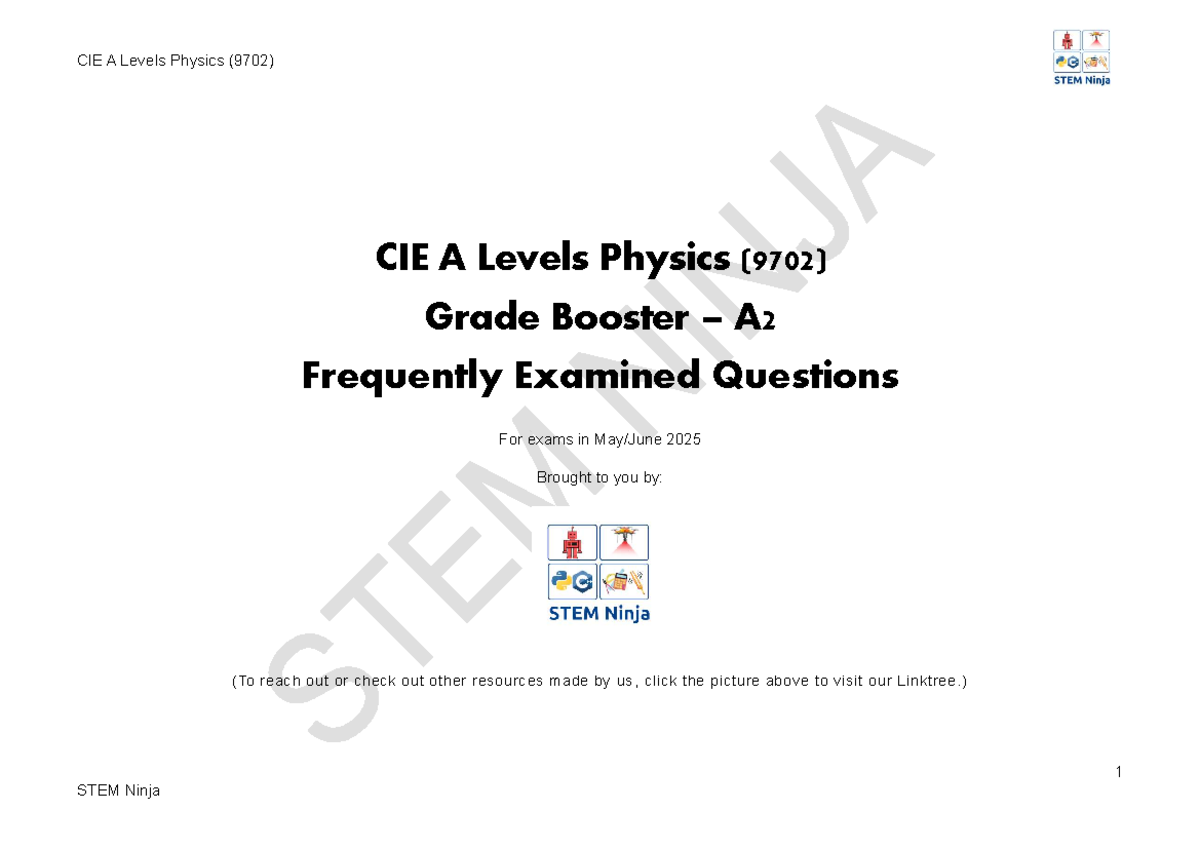 CIE A Levels Physics (9702) A2 Grade Booster: Key Exam Questions for ...