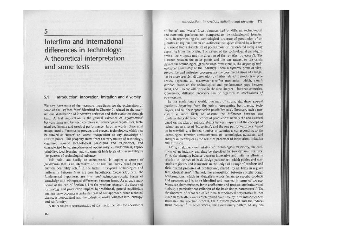 Interfirm and International Differences in Technology: A Theoretical ...