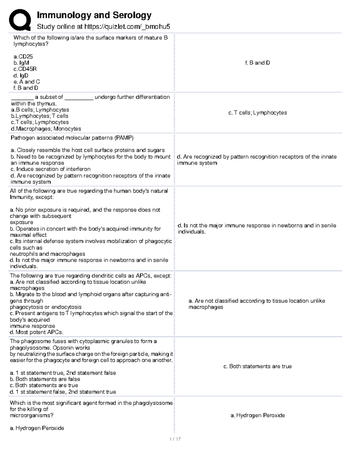 Immunosero Notes for B Cell and T Cell Development (BIO 101) - Studocu