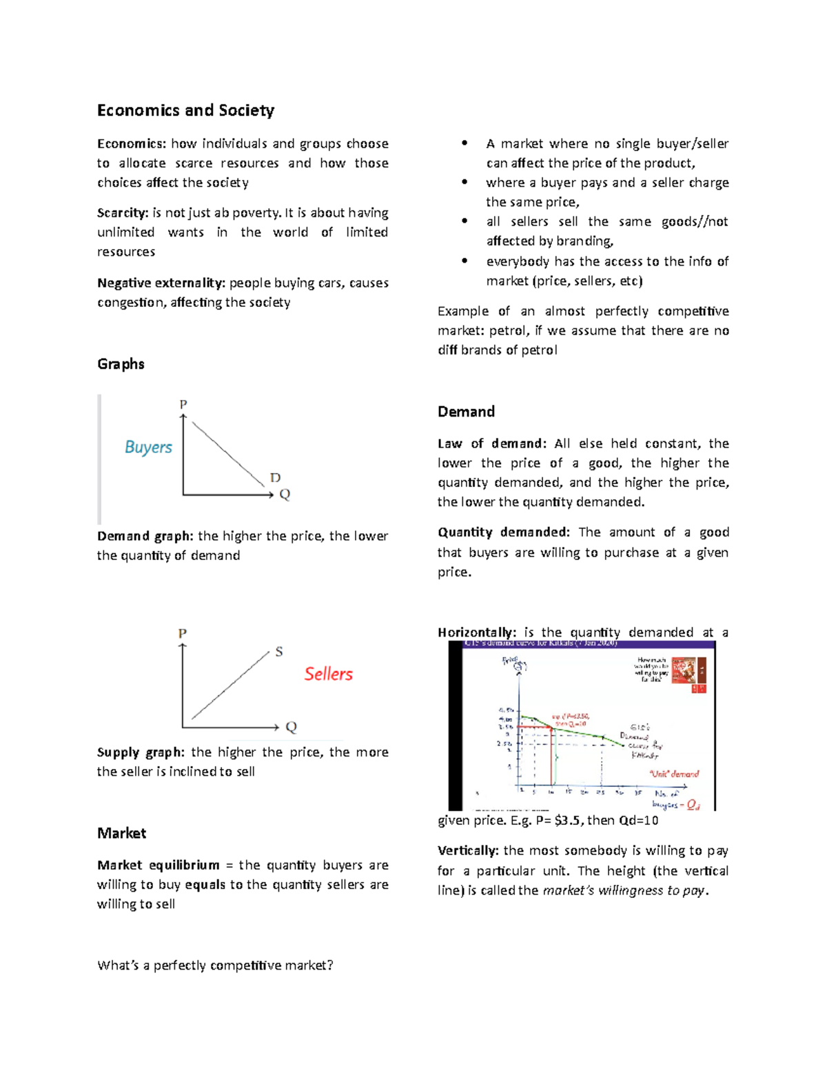 Economics and Society Notes (Final) Weeks 1-10 Overview - Studocu