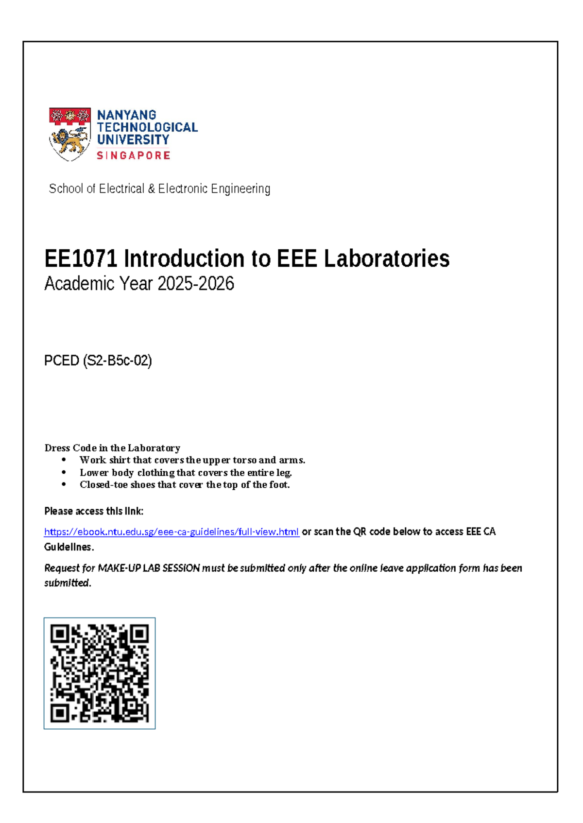 EE1071 - Lab Manual: Introduction to Electrical Engineering Experiments ...