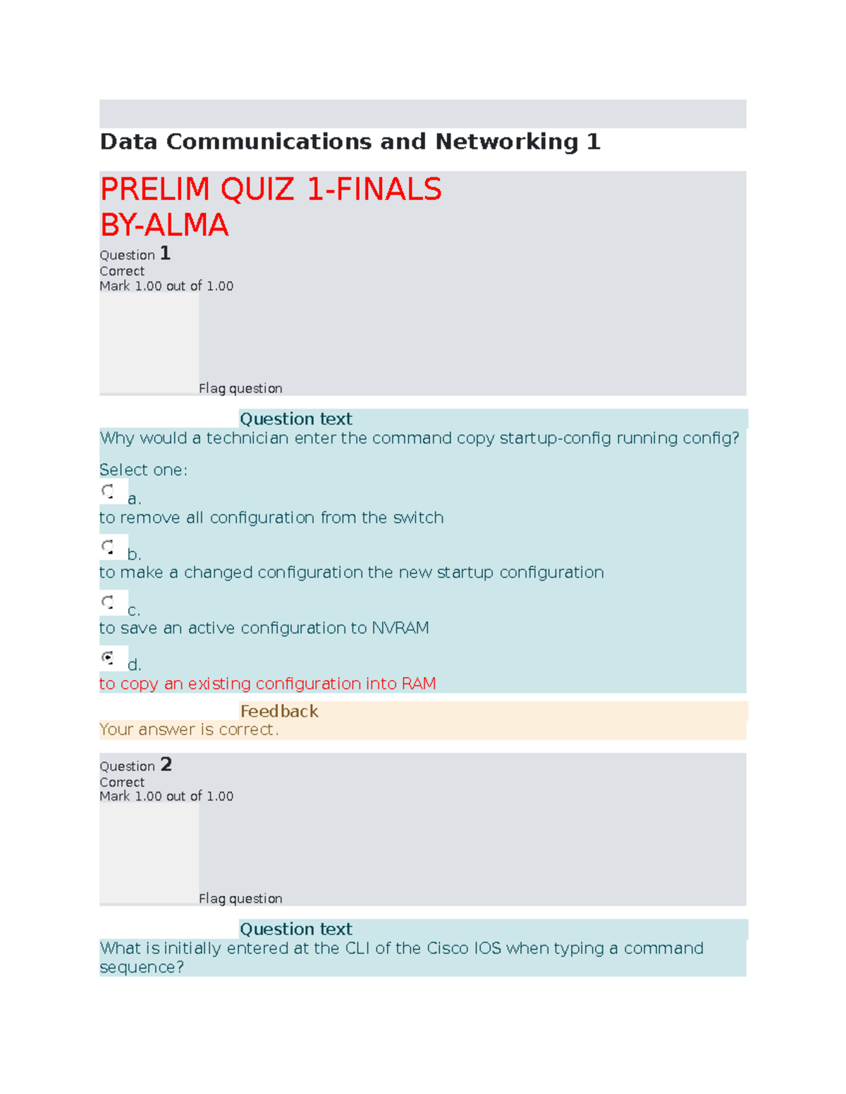 Data Communications And Networking 1 Prelim Finals 1 Data Communications And Networking 1
