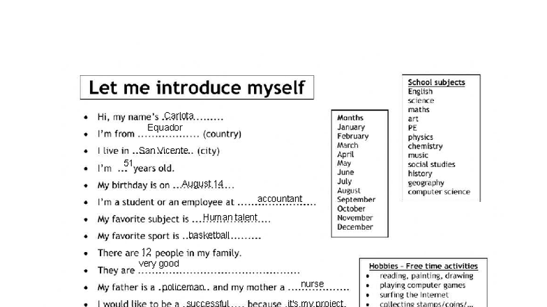 Assignment 1 - Personal Introduction and Interests - Studocu