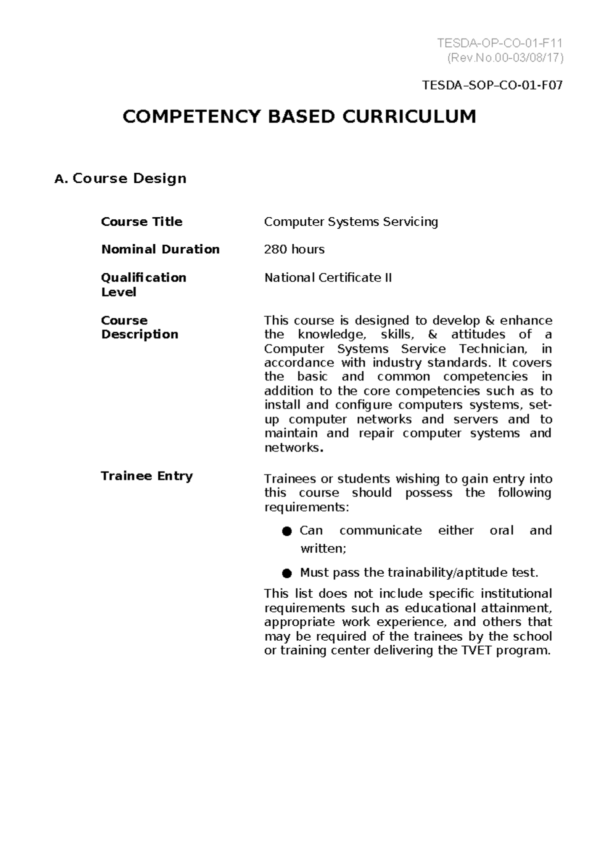 CBC 21st - Competency-Based Curriculum for CSS: Course Design and ...