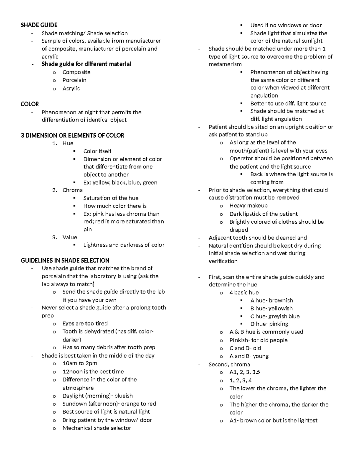 Shade Guide - prostho 1 - SHADE GUIDE - Shade matching/ Shade selection ...