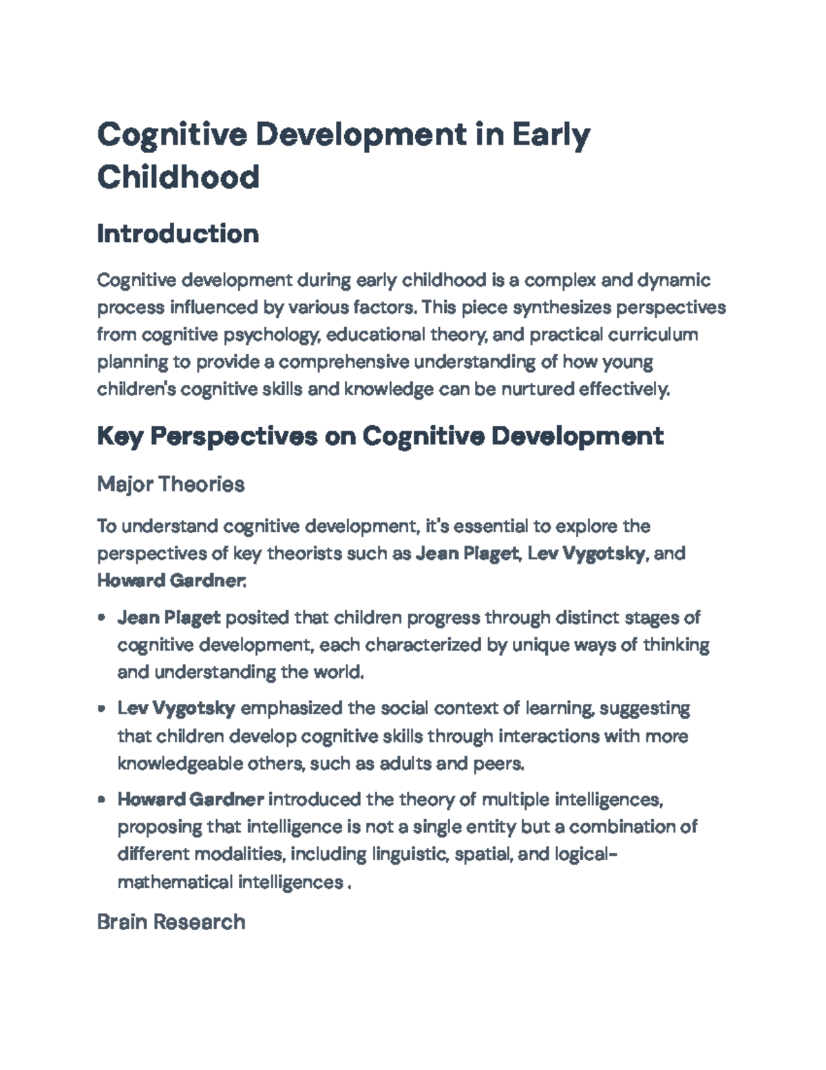 Cognitive Development Strategies in Early Childhood Education ...