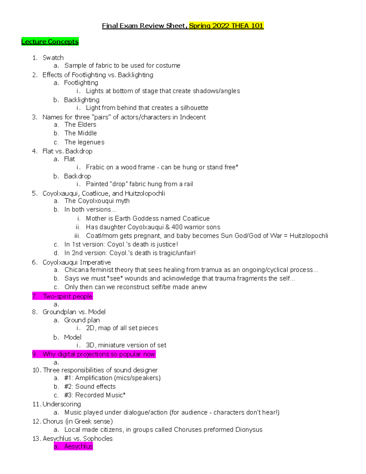 Tricky Concepts Spring 2022 Final - Final Exam Review Sheet, Spring ...