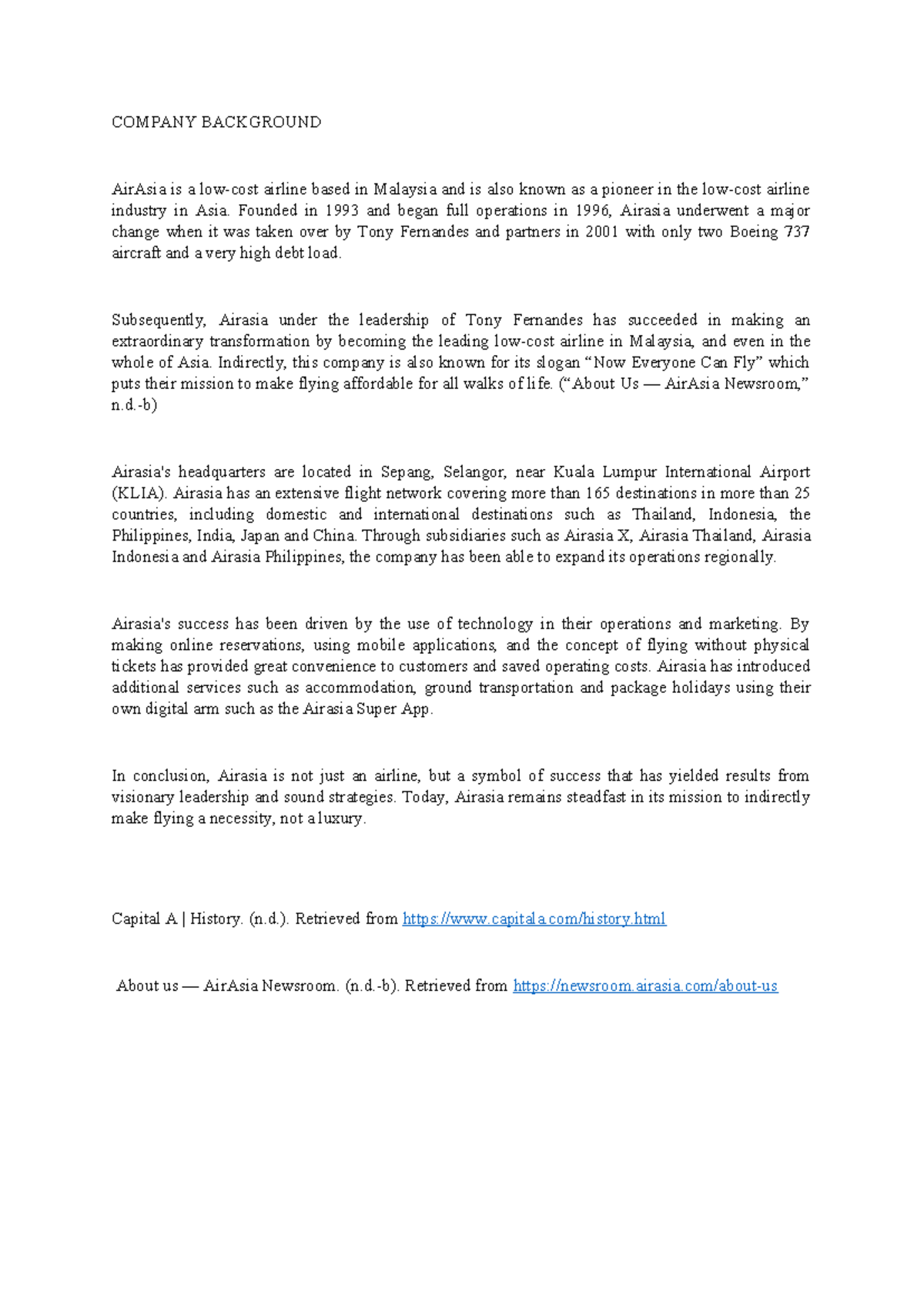 COMPANY BACKGROUND: AirAsia's Journey to Success - CMP Grouping PART ...