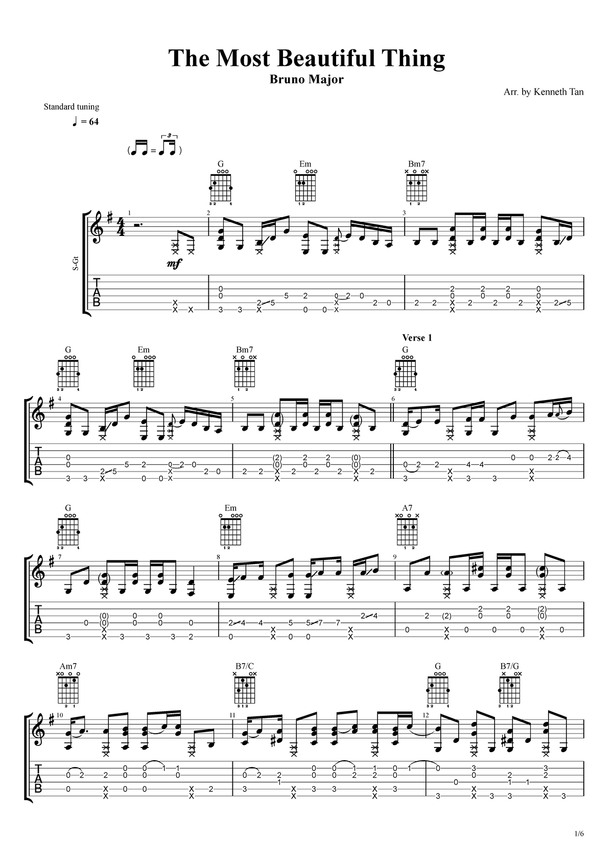 The Most Beautiful Thing - Guitar Chords & Arrangement - Studocu