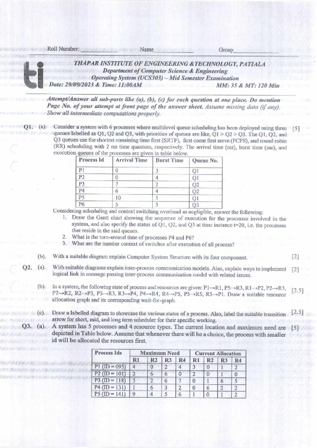 UCS303 - paper - Roll Number: Name Group THAPAR INSTITUTE OF ...