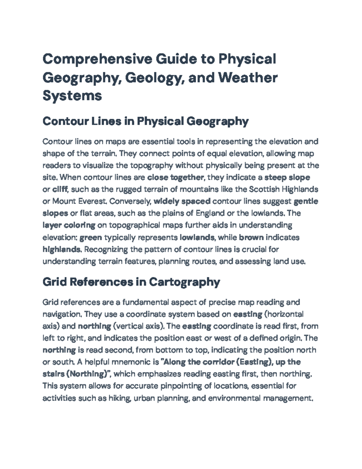 Comprehensive Guide to Physical Geography & Geology (GEOG 101) - Studocu