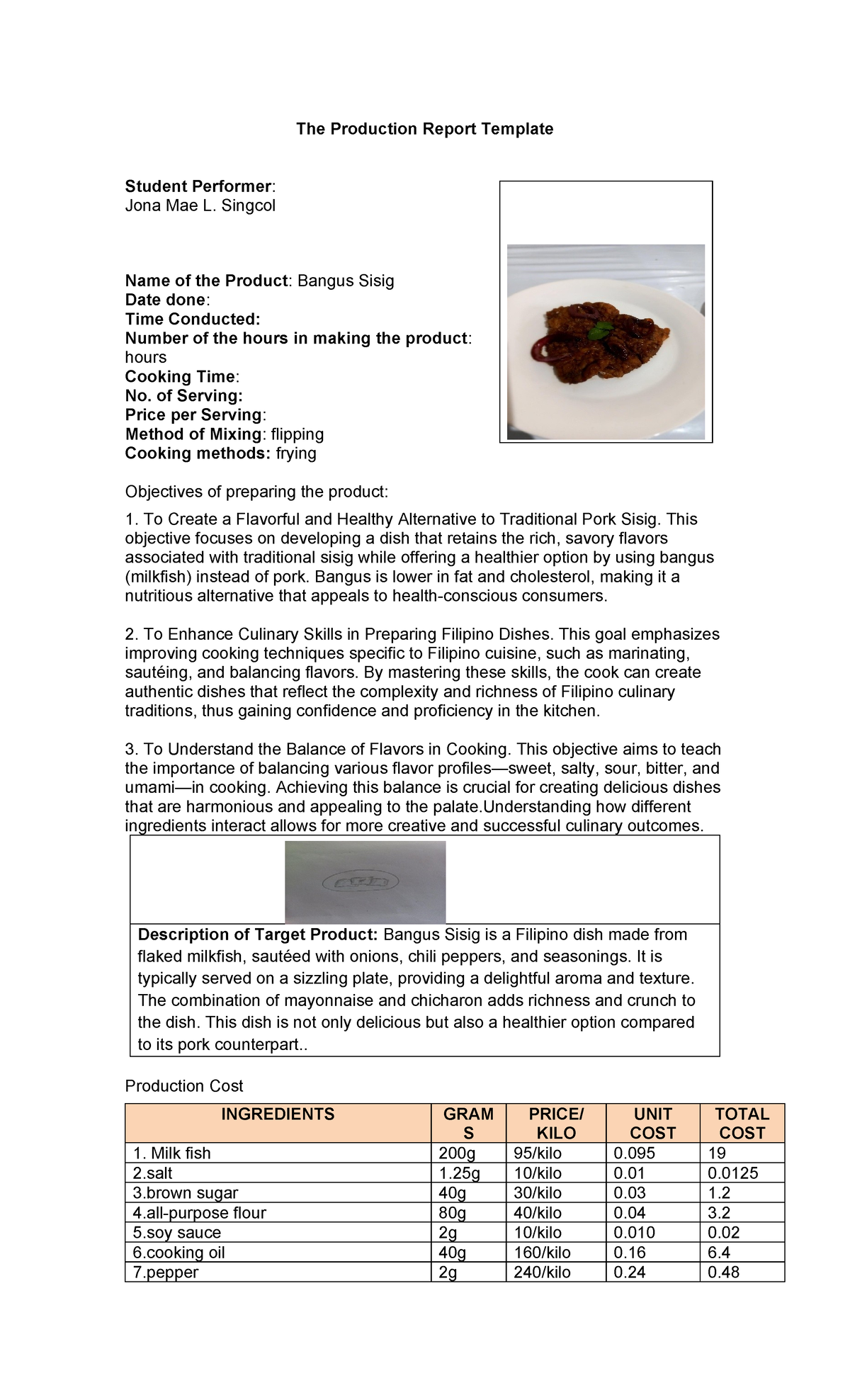 Banana Loaf Bread Production Report - The Production Report Template ...