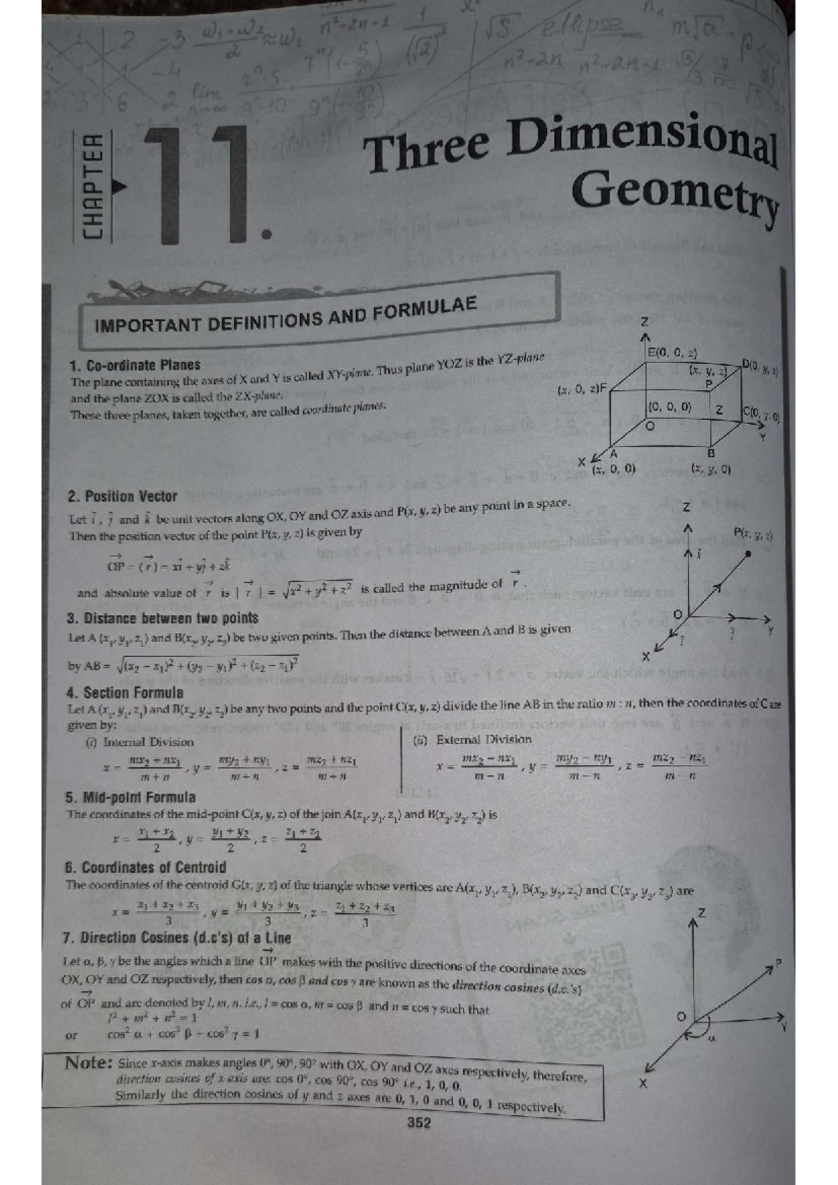 Mathematics XII - Chapter 11: Three Dimensional Geometry Notes - Studocu