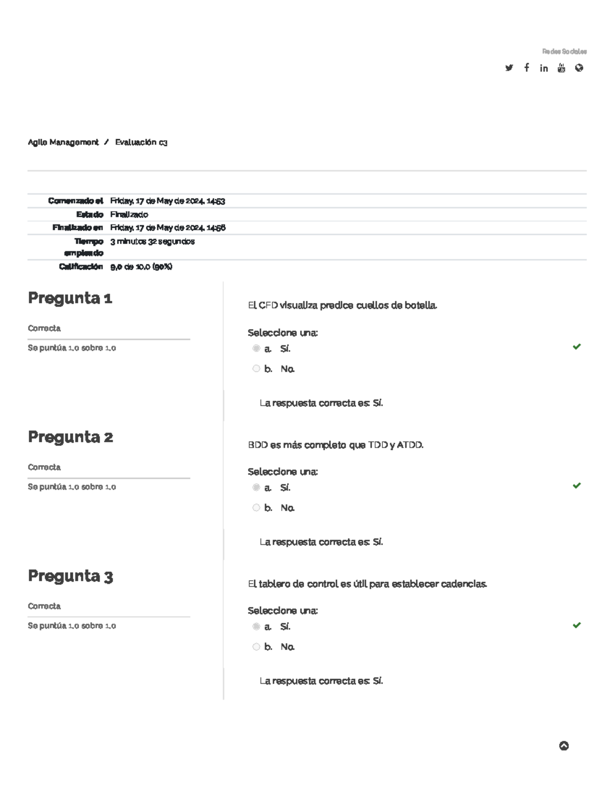 Evaluación c3: Revisión de Preguntas sobre Gestión Ágil - Studocu