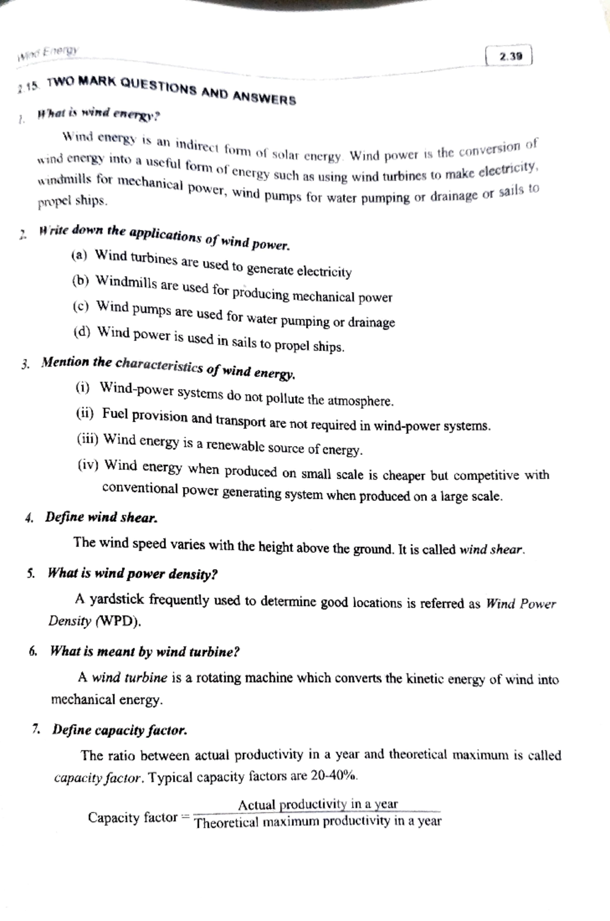 Wind Energy: Applications, Characteristics, and Key Concepts - UNIT - 2 ...