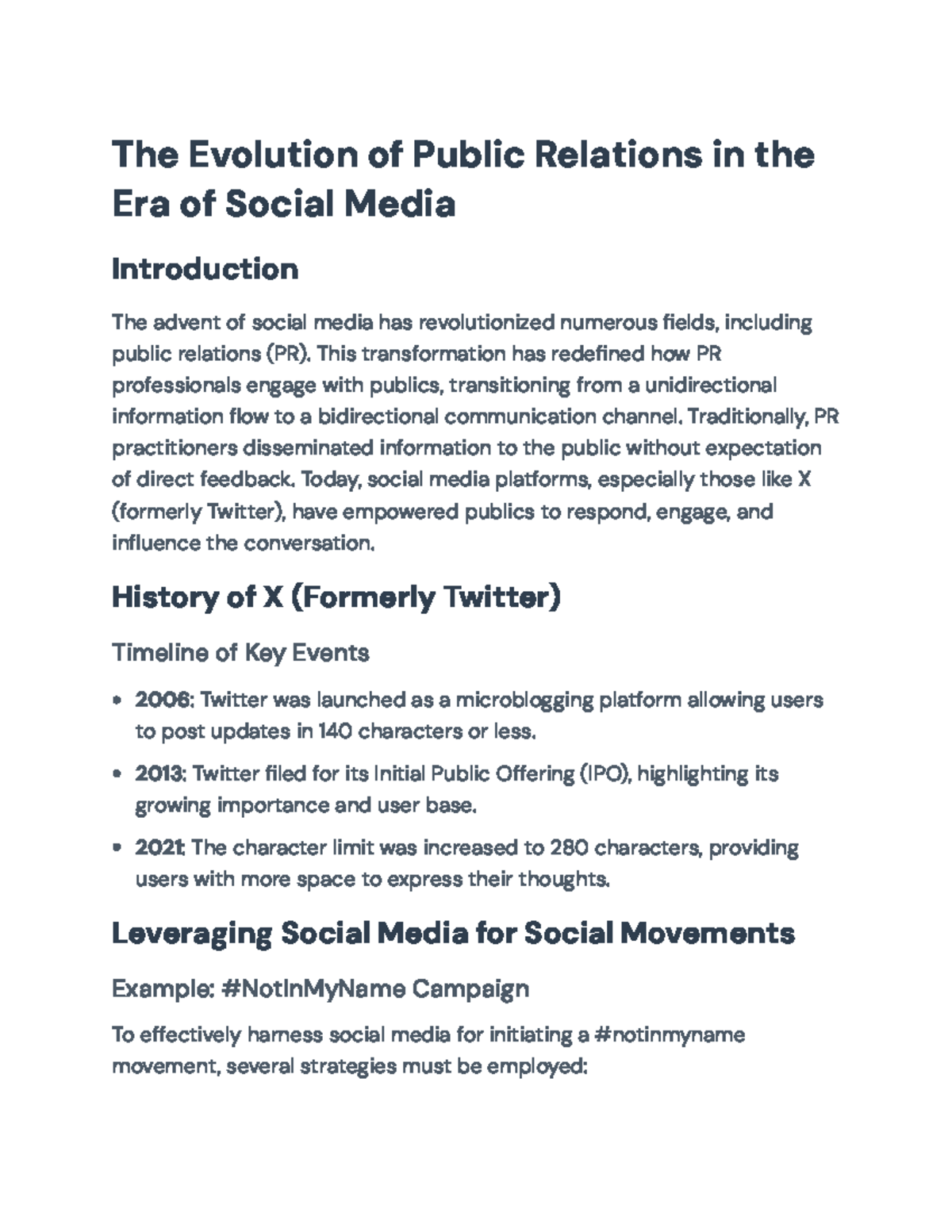 The Evolution of Public Relations and Social Media Impact - The Evolution of Public Relations in ...