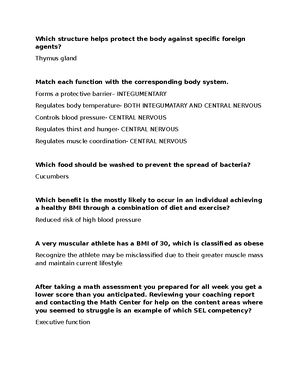 C458 studyguide - Study Guide - Unit 1: Physical Health Unit 1—Module 1 ...