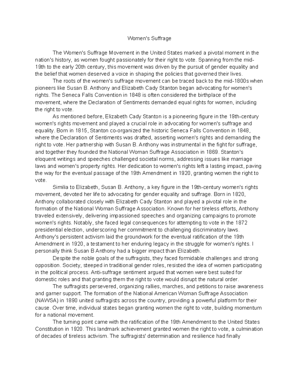 Women's Suffrage - history - Women's Suffrage The Women's Suffrage ...