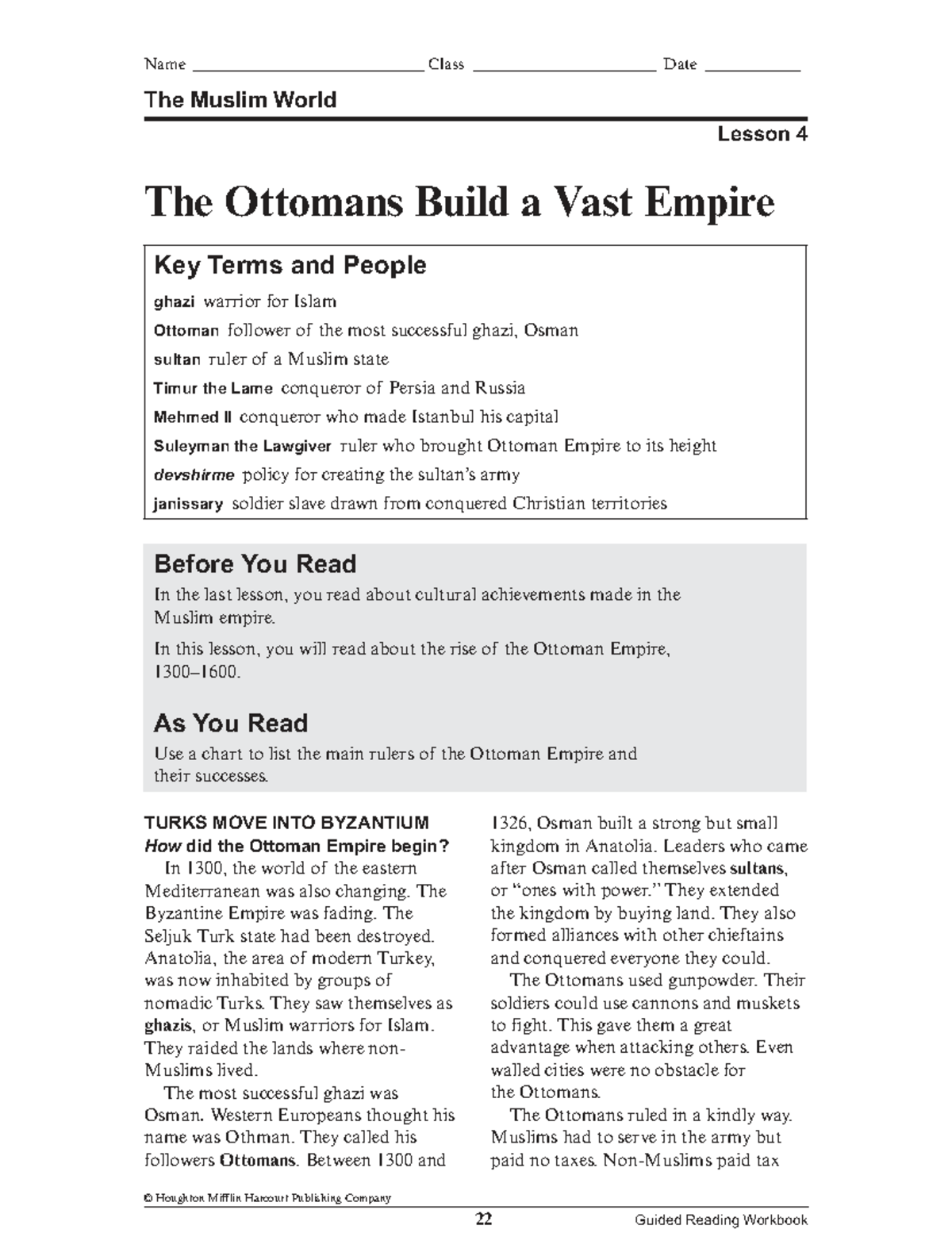 HSSS_NL_EngSpan_GRW_ASP: The Rise and Expansion of the Ottoman Empire ...