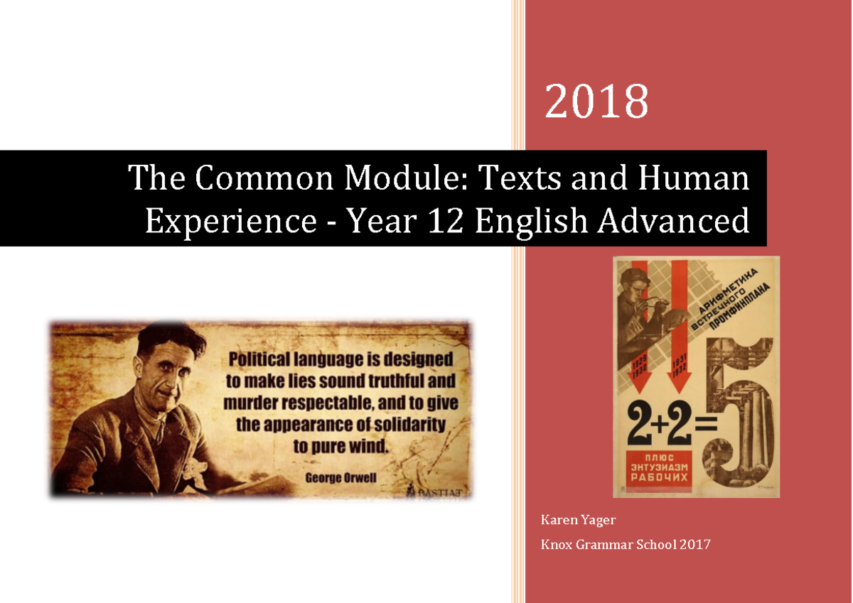 Knox Grammar School Year 12 English Advanced EA12 - Texts & Human ...