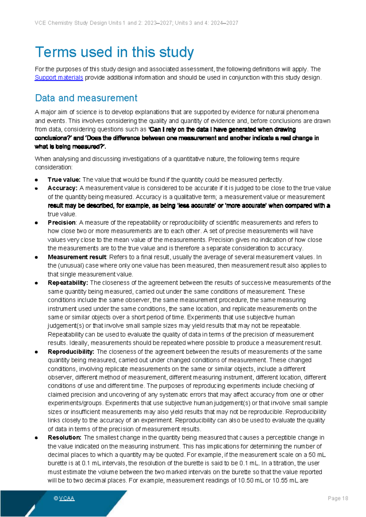 VCE Chemistry Study Design: Key Terms in Sustainability (Units 1-4 ...