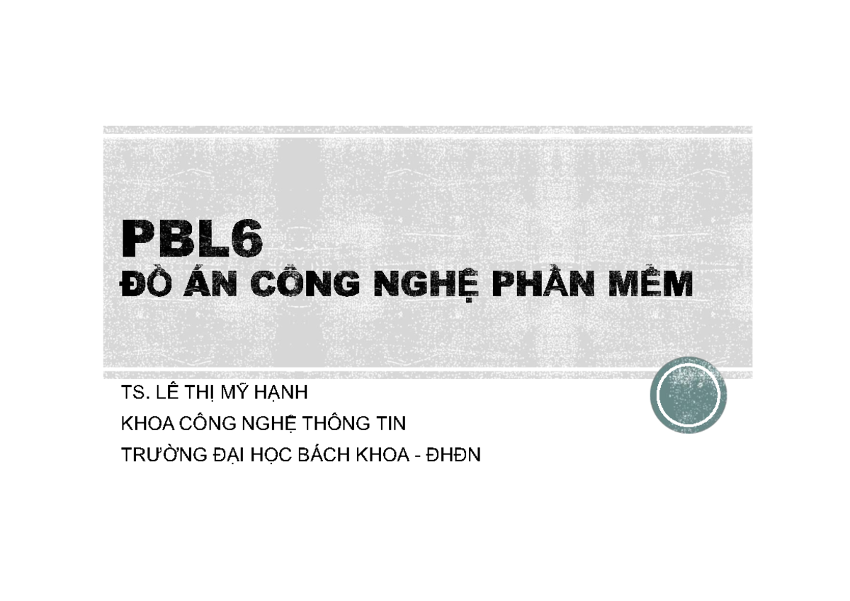 PBL6: Đồ Án Liên Môn Công Nghệ Phần Mềm và Lập Trình - Studocu