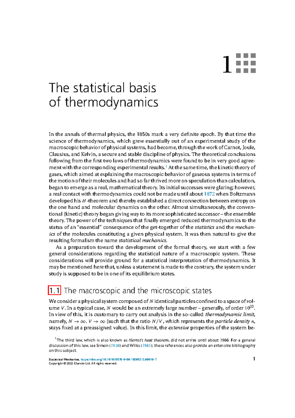 Statistical Mechanics: Foundations of Thermodynamics (CH1+CH2) - Studocu