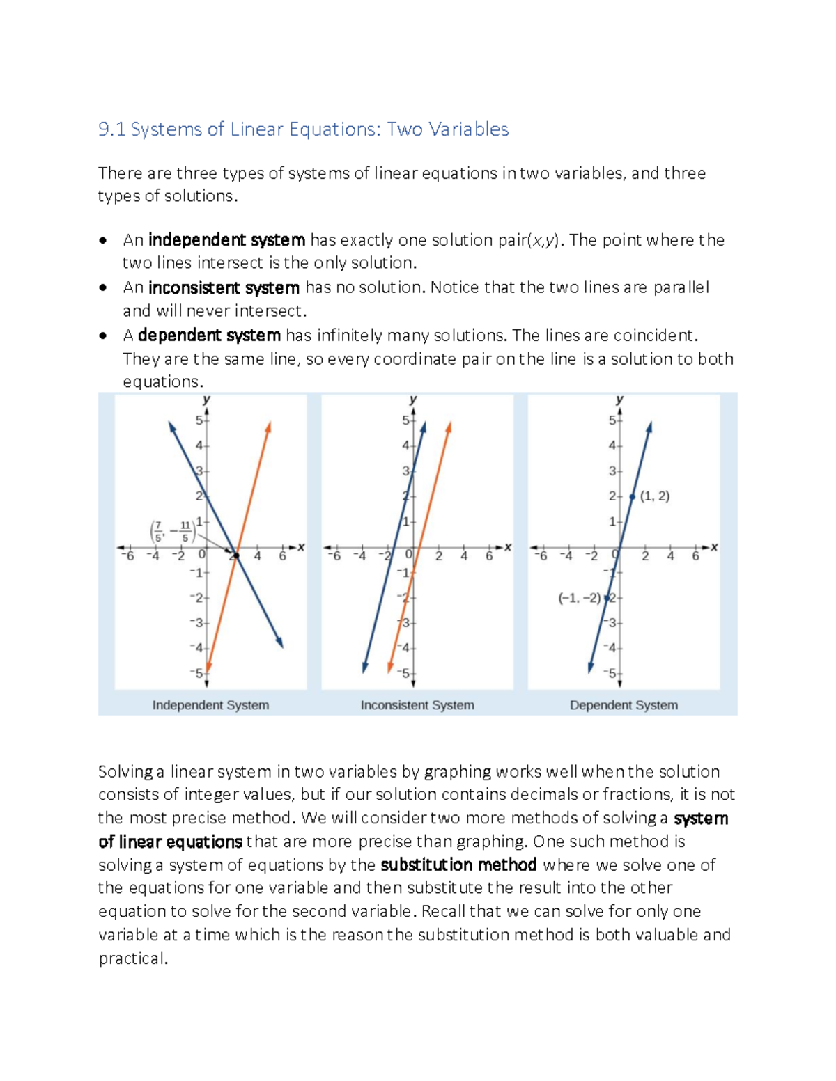 9.1 Systems of Linear Equations: Types and Solutions - Studocu
