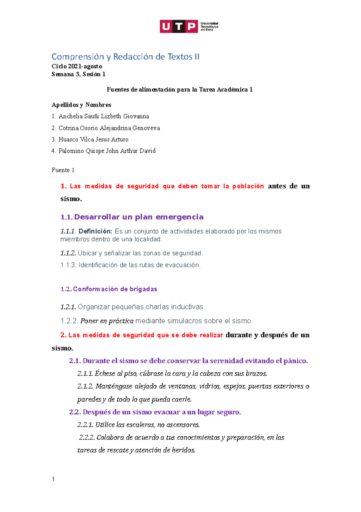 Semana 3 Tarea académica - Comprensión y Redacción de Textos II Ciclo 2021-agosto Semana 3 ...